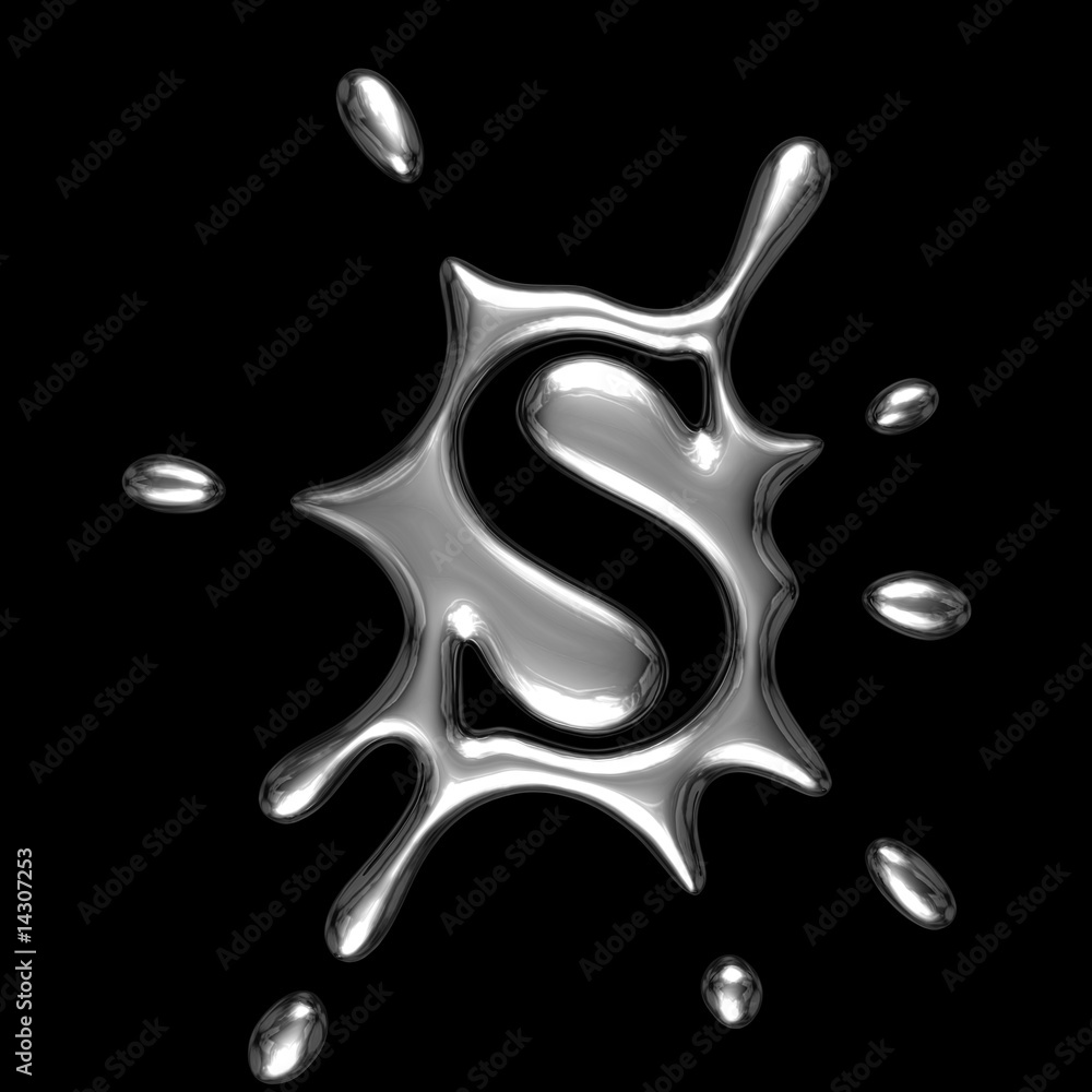 Liquid metal letter S - alphabet symbol Stock Illustration | Adobe Stock