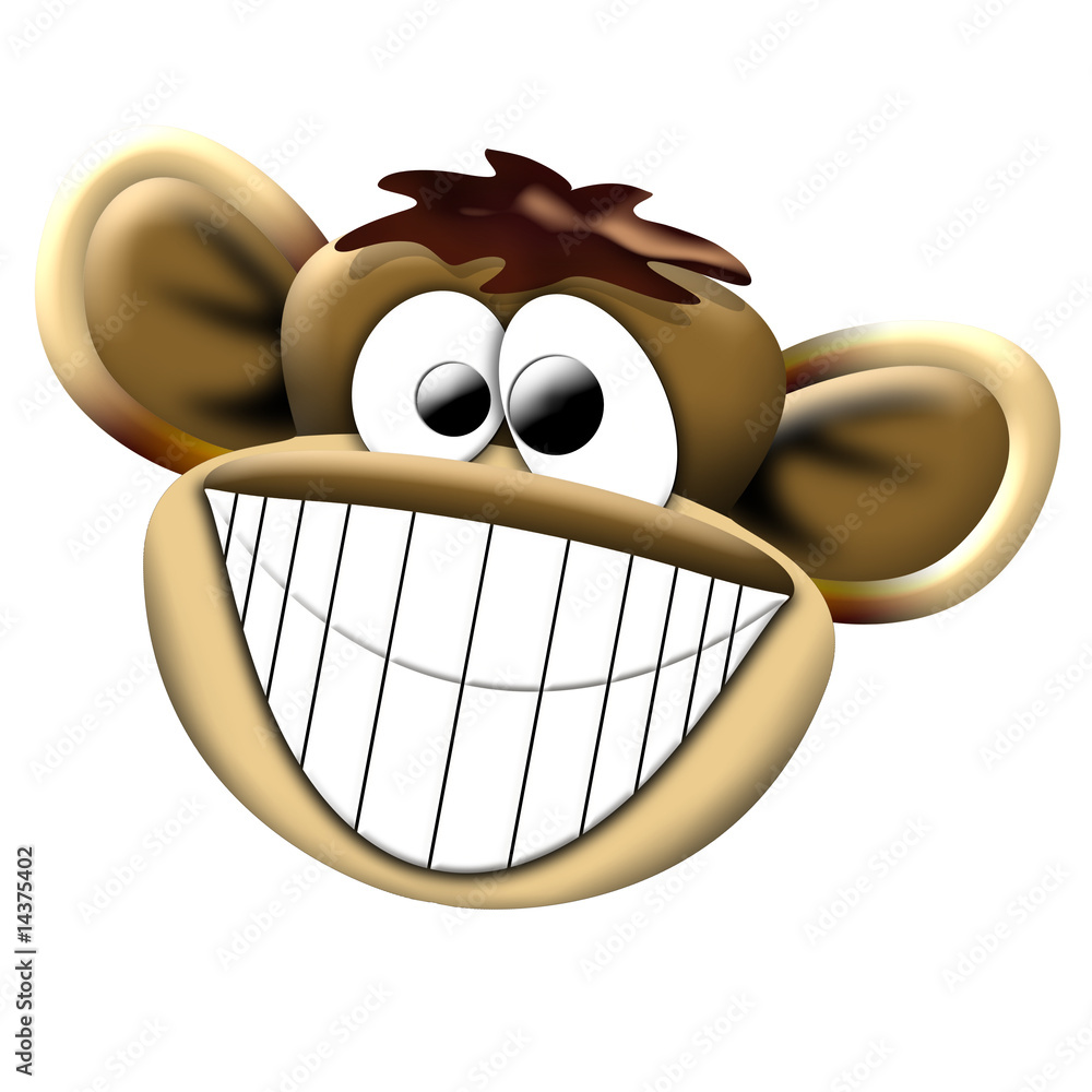 Illustrazione Stock Scimmia-Monkey-Singe-Cartoon | Adobe Stock