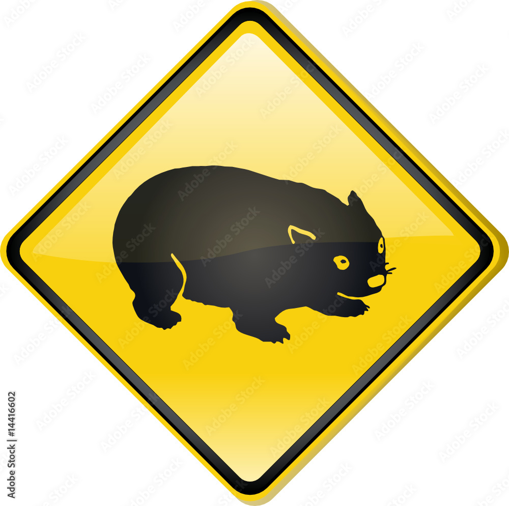 Road sign - Wombat Stock Vector | Adobe Stock