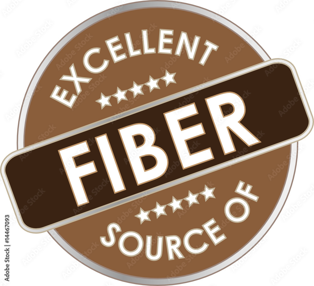 Excellent Source of Fiber Label Stock Vector | Adobe Stock