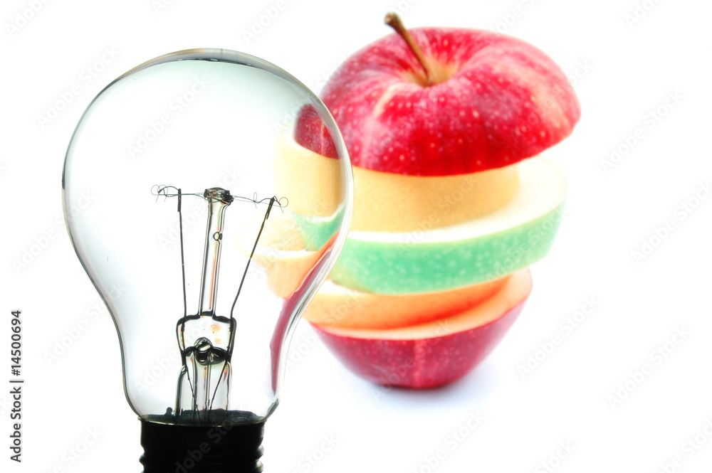 bulb and fruit Stock Photo | Adobe Stock