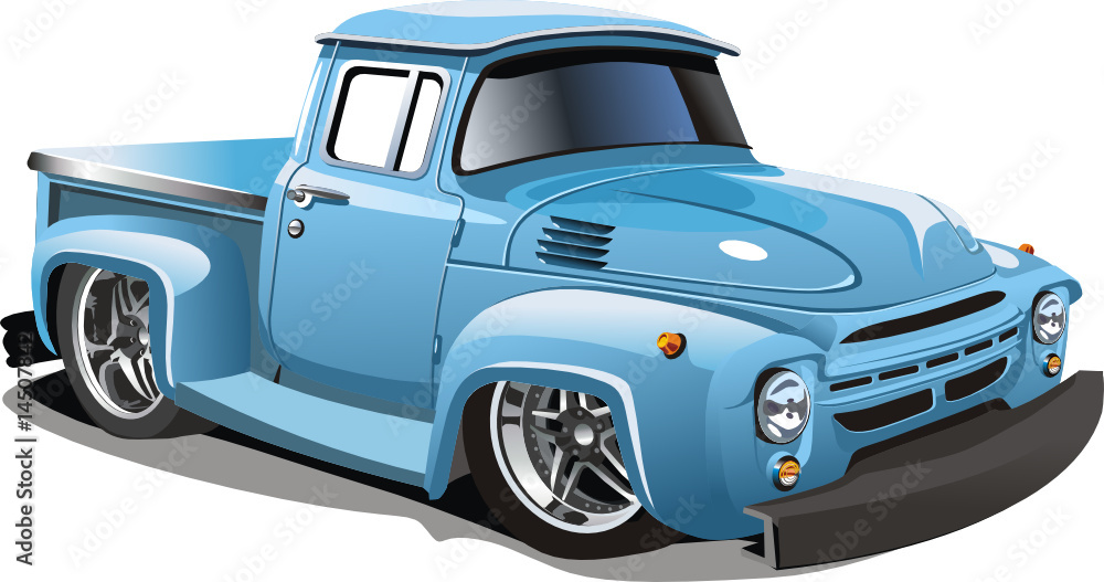 Vector cartoon hotrod truck Stock Vector | Adobe Stock
