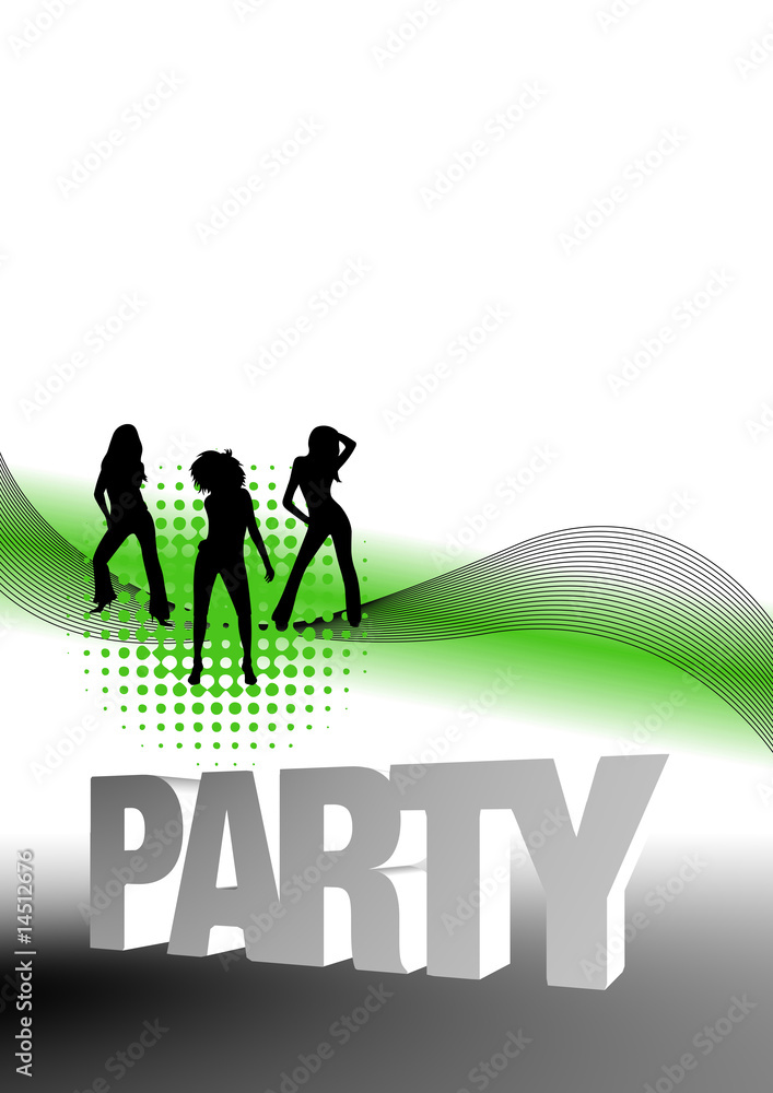 Flyer Poster Party Beach Audience Happy Dance Stock Illustration ...