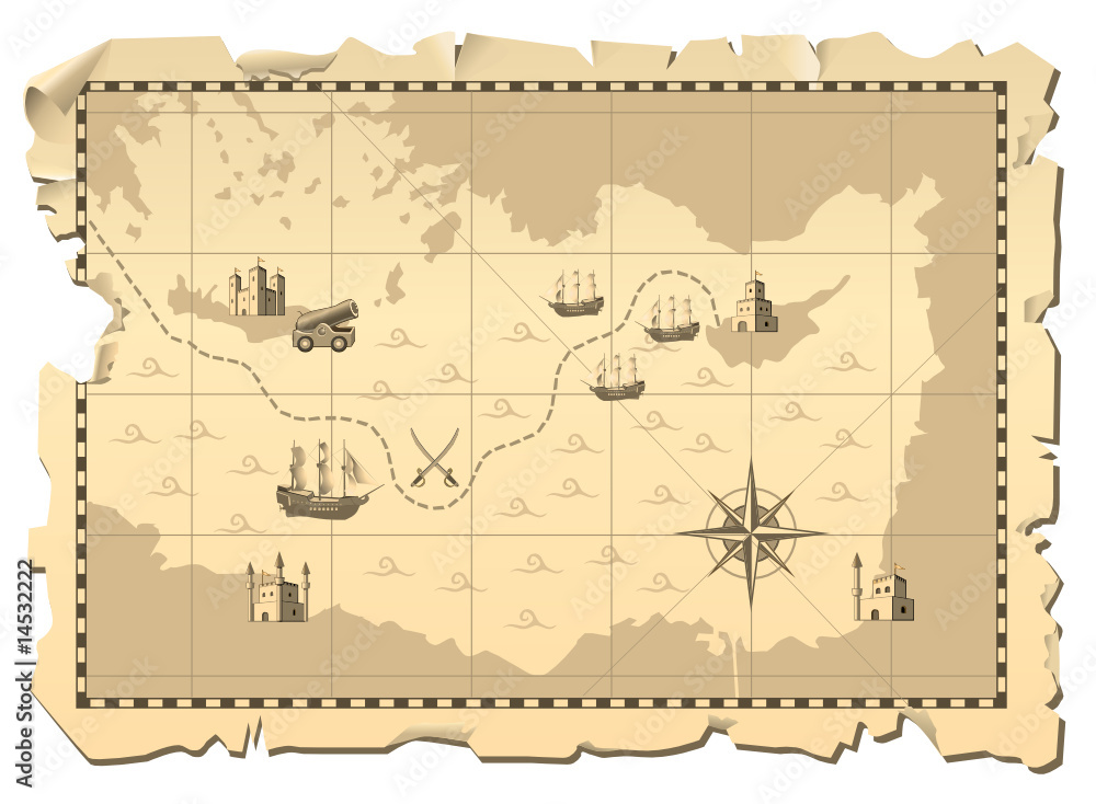 Vector illustration of a battleship war map Stock Vector | Adobe Stock