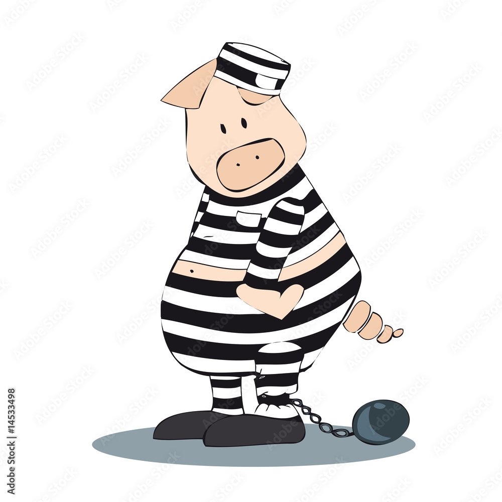 Prisoner pig Stock Vector | Adobe Stock