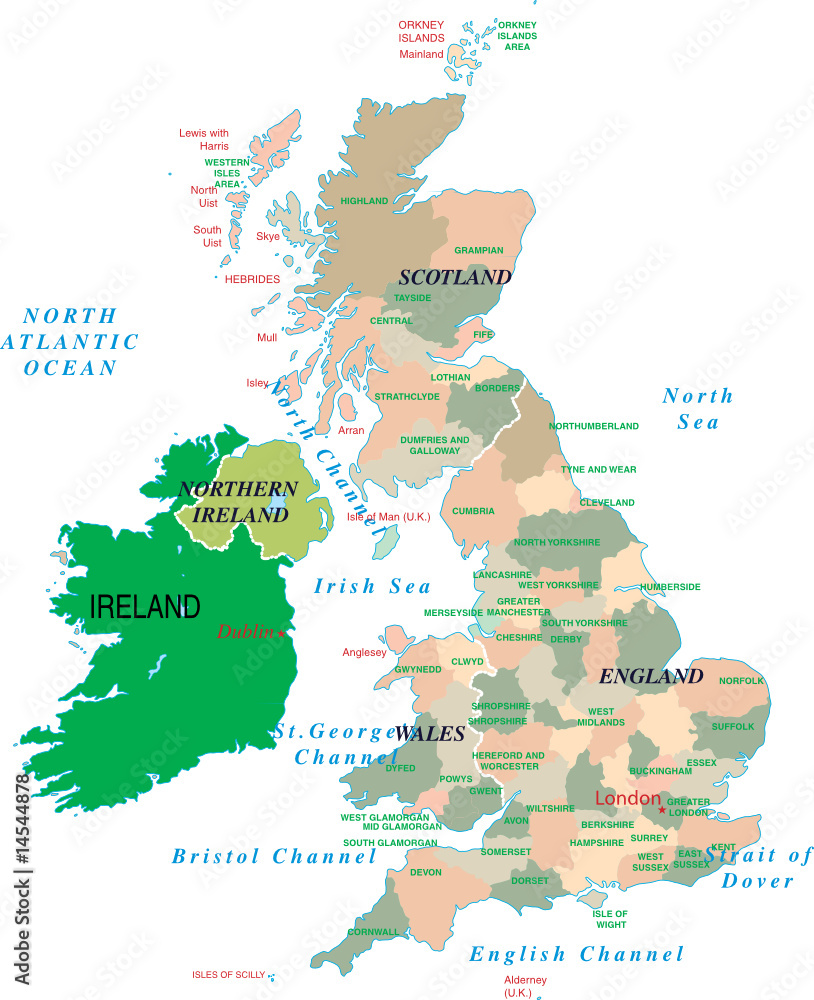 Uk map isolated on white background Vector Stock Vector | Adobe Stock