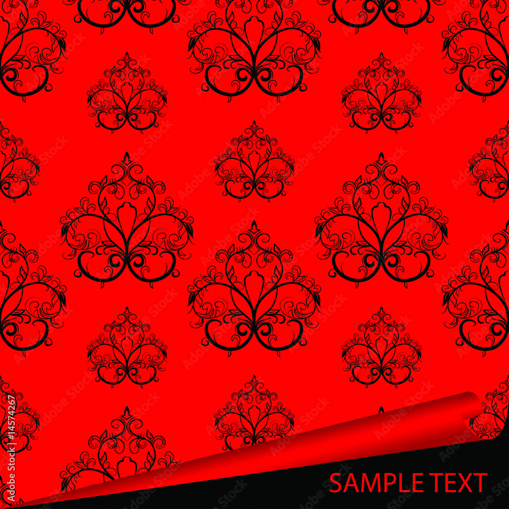 Sample of a fabric with drawing. Vector illustration Stock Vector ...