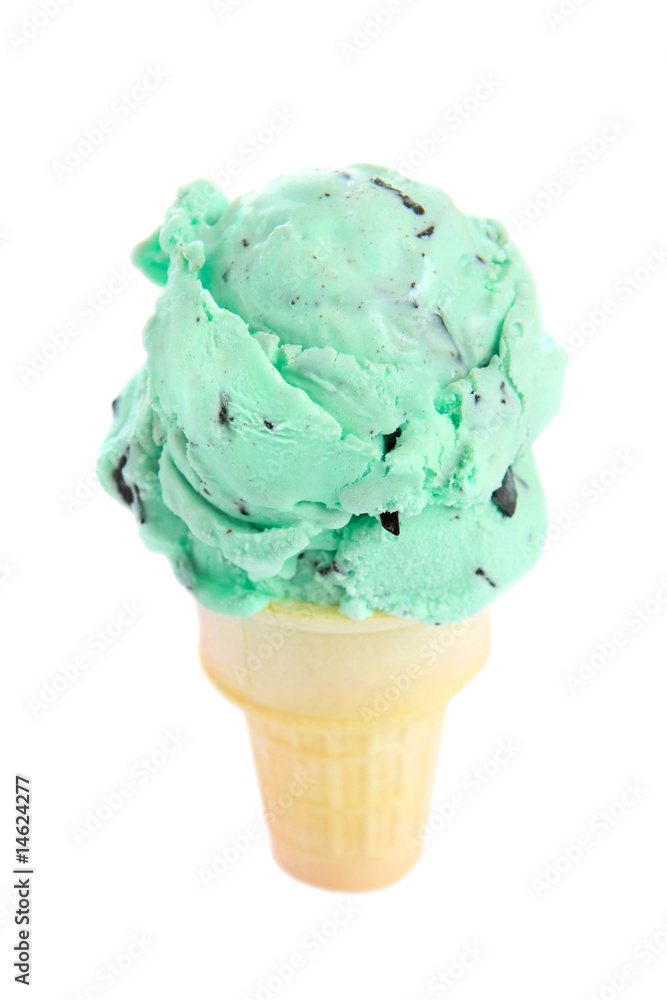 Mint Chocolate Chip Ice Cream Cone