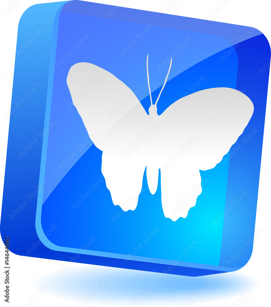 Butterfly 3d icon. Vector illustration. Stock Vector | Adobe Stock