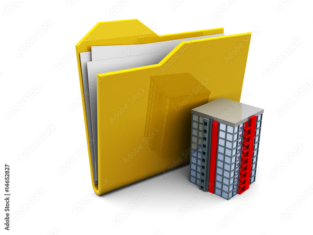 folder icon and building Stock Illustration | Adobe Stock