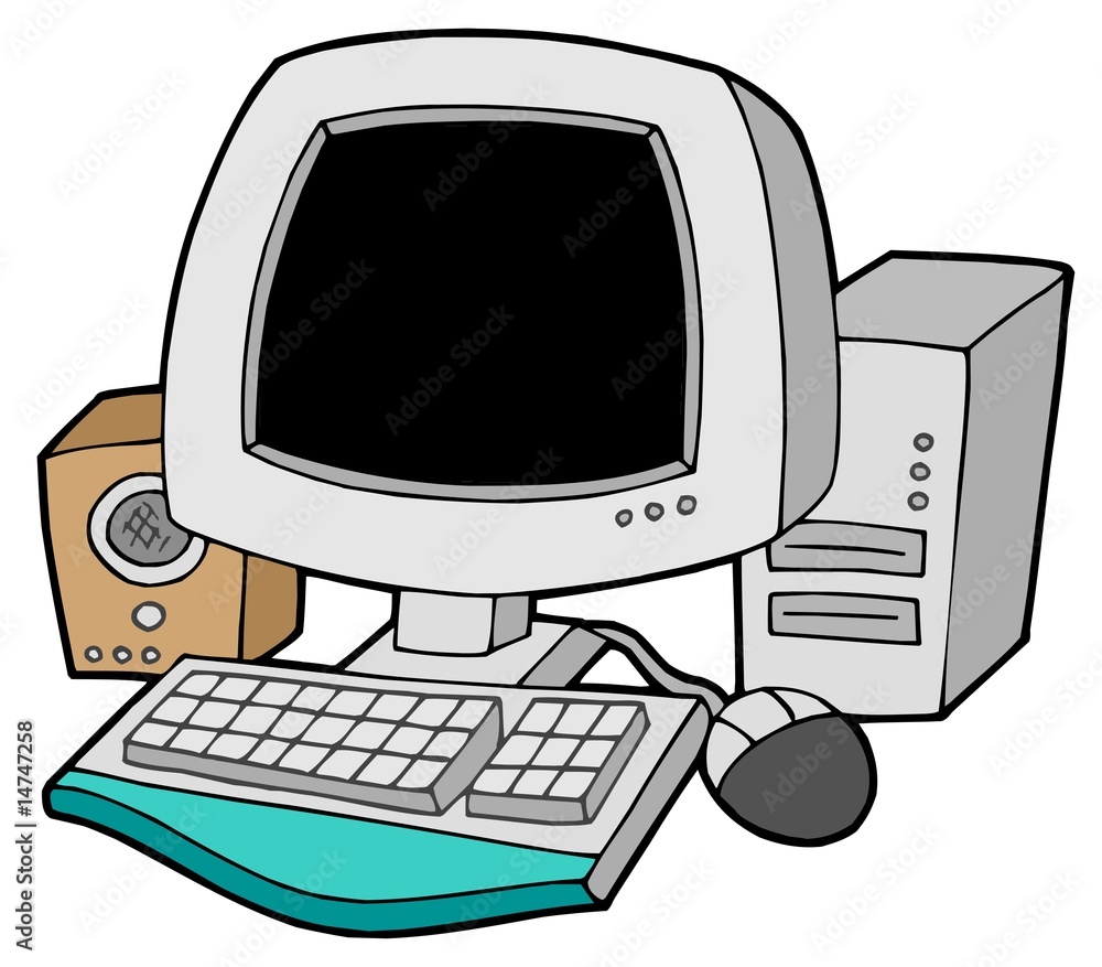 Cartoon computer Stock Vector | Adobe Stock