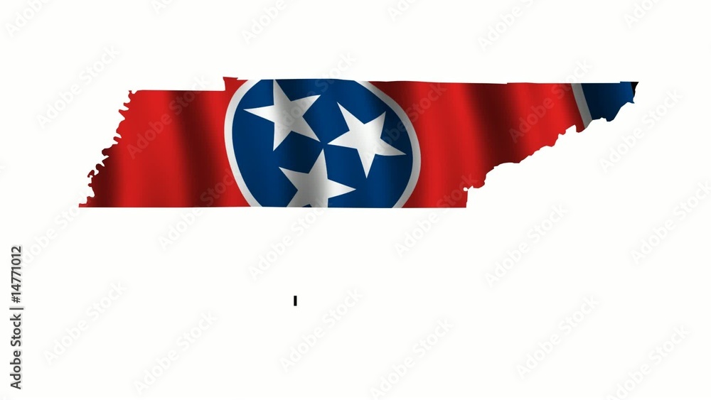 Tennessee Flag as the territory Map Stock Video | Adobe Stock