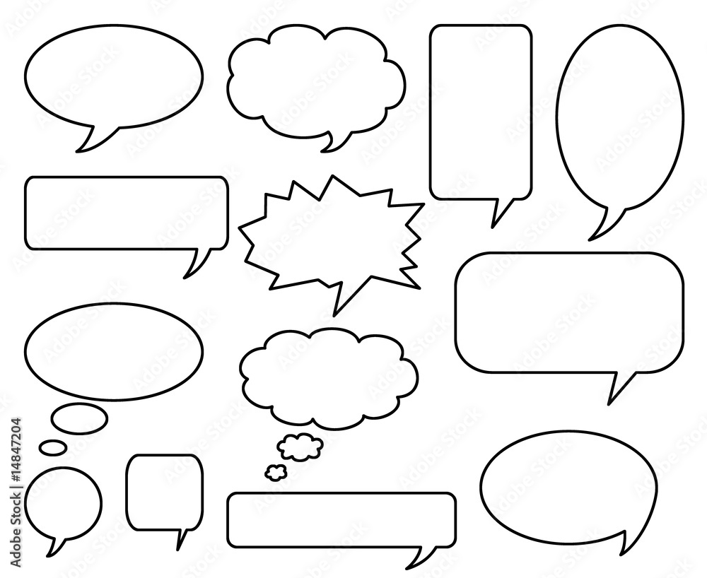 Bulles bd de différentes formes Stock Illustration | Adobe Stock