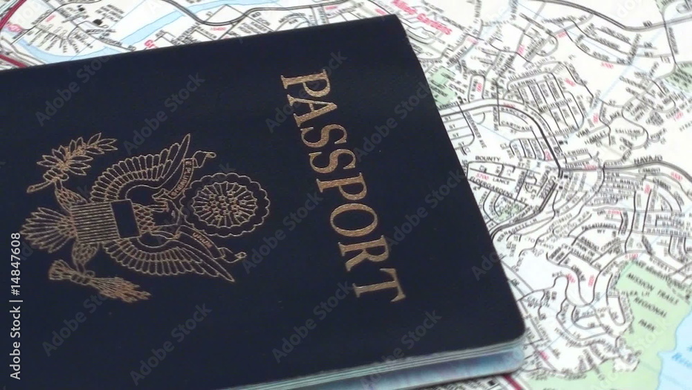 Passport on map seamless loop background - HD Stock Video | Adobe Stock