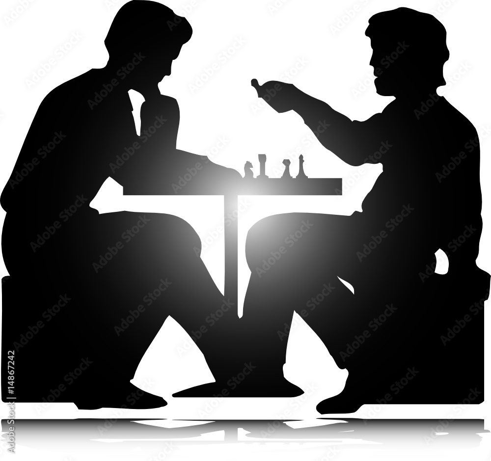 man play chess vector silhouettes Stock Vector | Adobe Stock