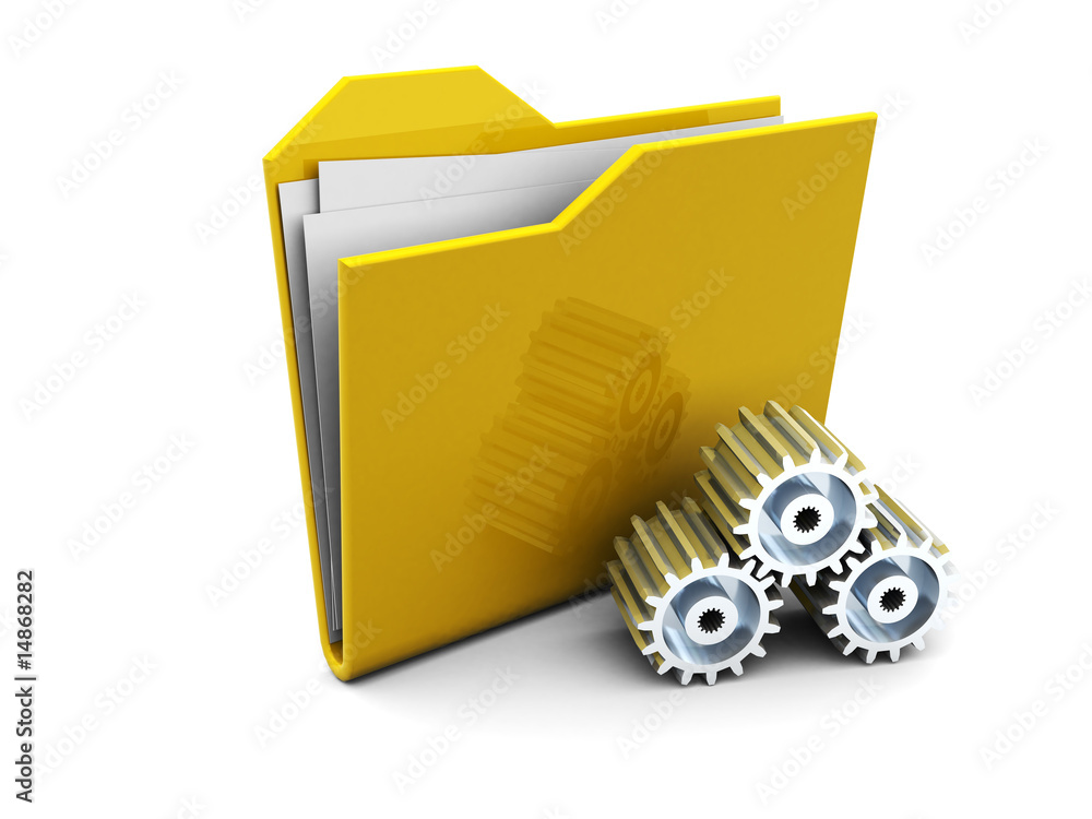 folder icon with gear wheels Stock Illustration | Adobe Stock