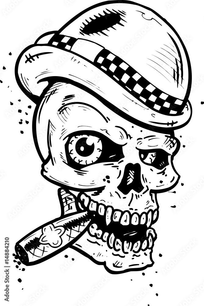 Skull With Cigar Tattoo