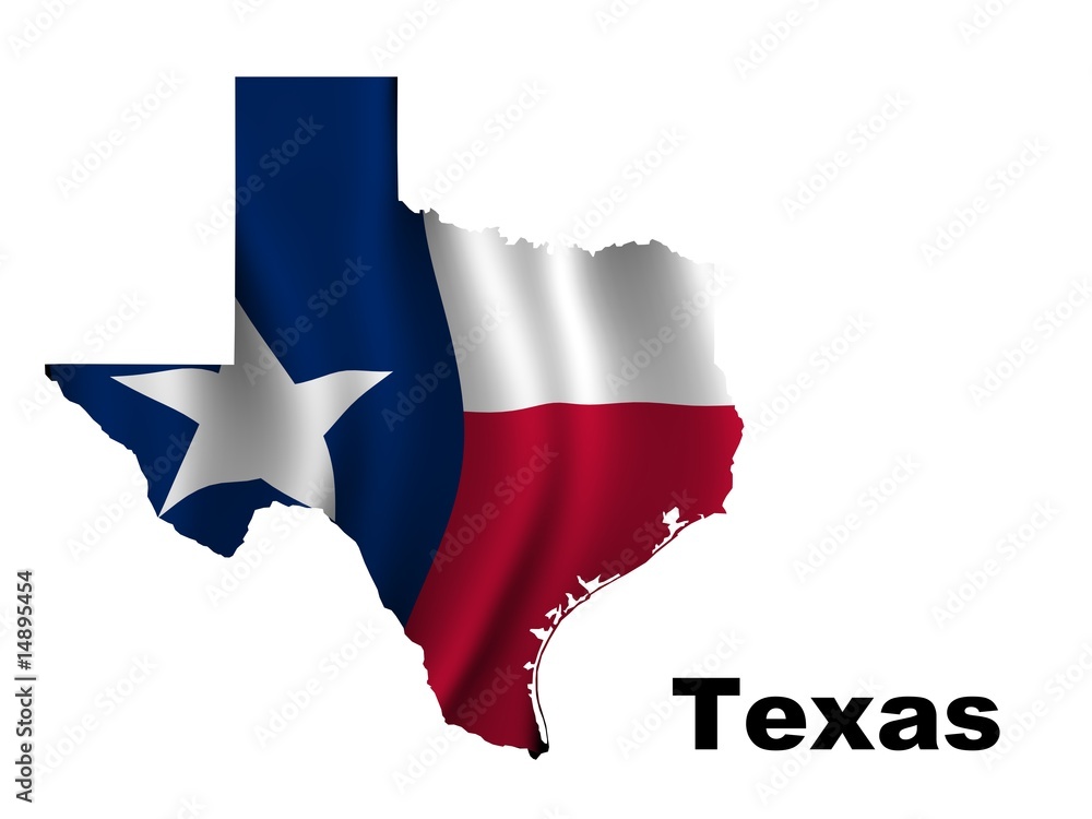 Texas Flag as the territory Map Stock Illustration | Adobe Stock