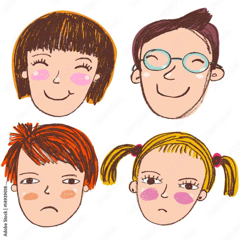 Cute cartoon people Stock Vector | Adobe Stock