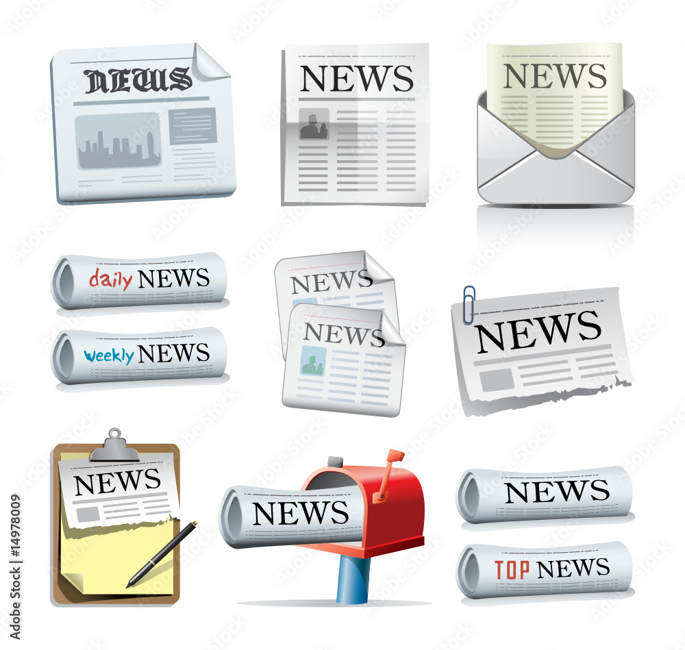 newspaper icons Stock Vector | Adobe Stock