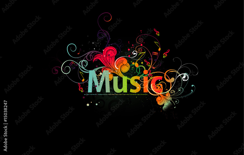 Music word vector Stock Vector | Adobe Stock