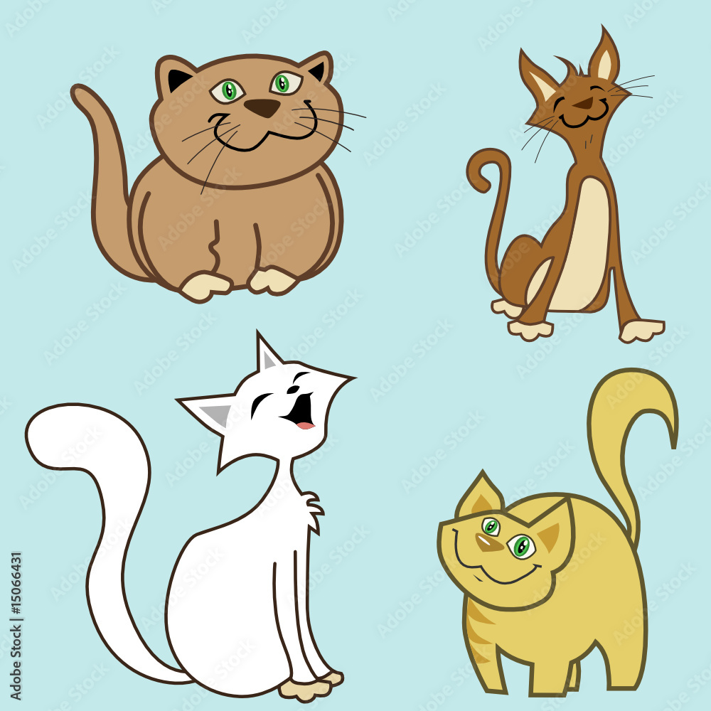cartoon cats vector Stock Vector | Adobe Stock
