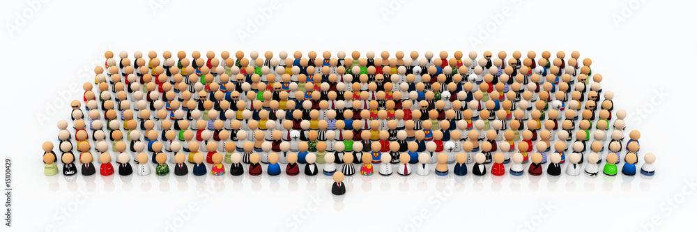Cartoon Crowd, Leadership Stock Illustration | Adobe Stock
