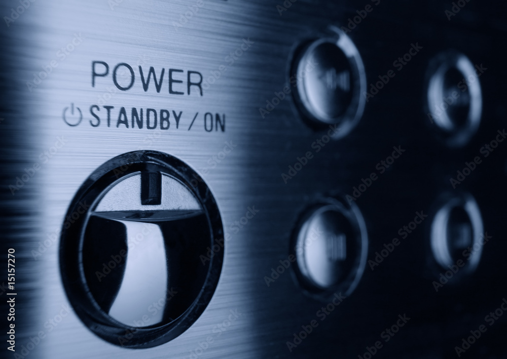 Power button on control panel Stock Photo | Adobe Stock