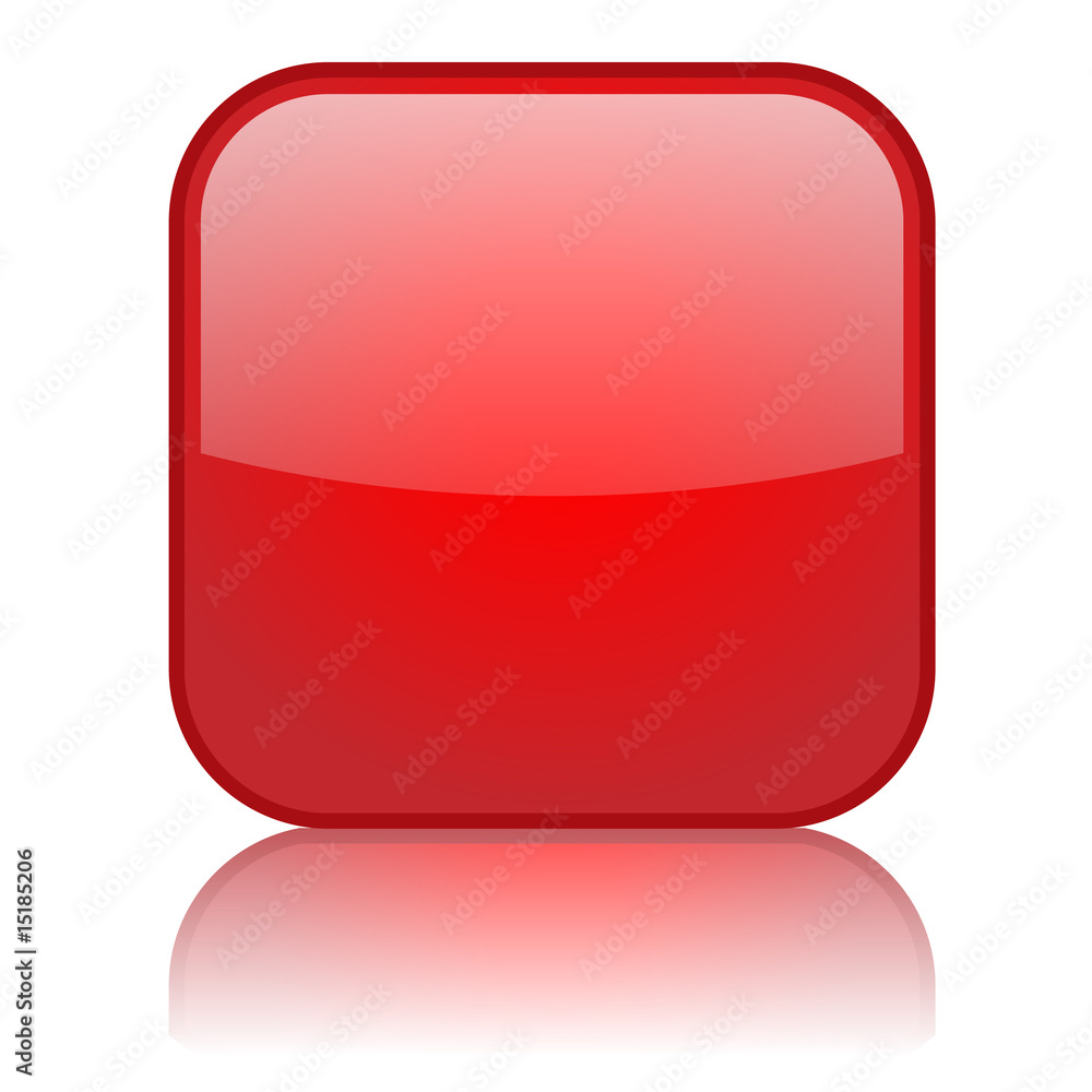 Square Web Button with reflection (red) Stock Illustration | Adobe Stock