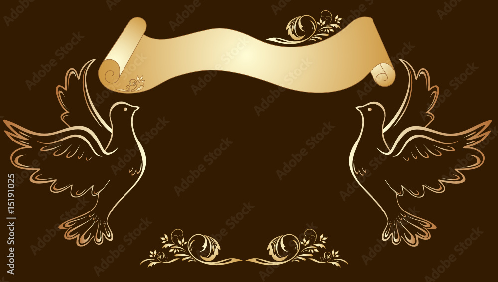 Vintage frame with dove Stock Vector | Adobe Stock