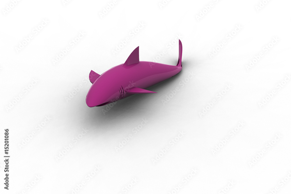 Purple Ceramic Great White Shark in Open Space Stock Illustration ...