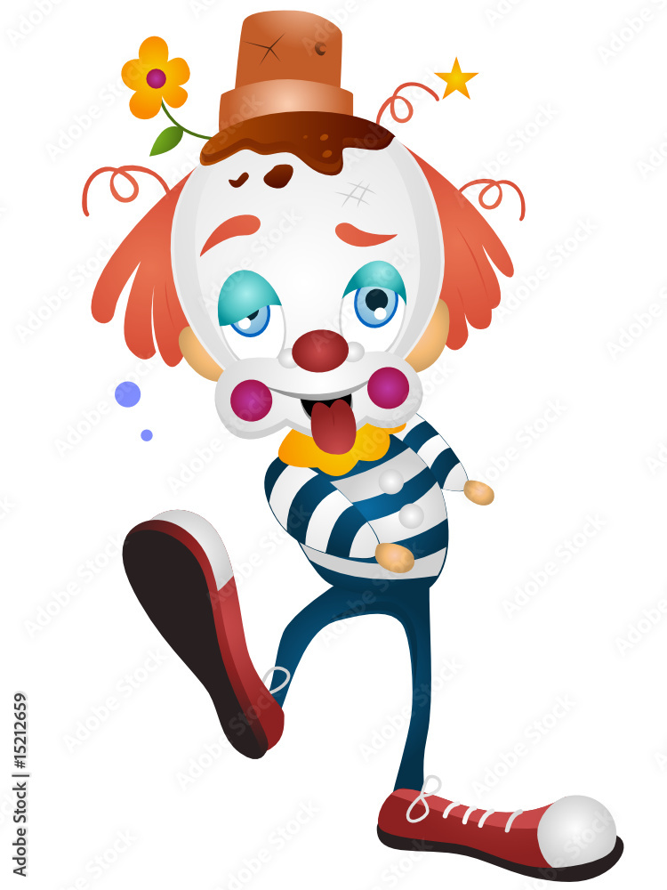 Cartoon Clown Stock Vector | Adobe Stock