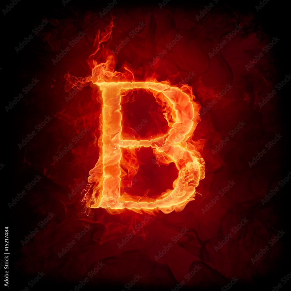 Fire letter B Stock Illustration | Adobe Stock