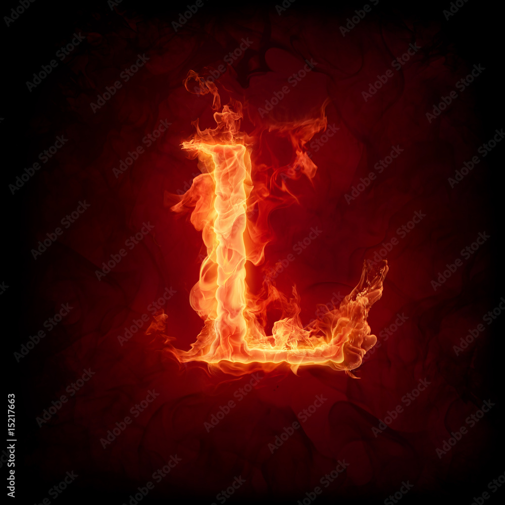 Fire letter L Stock Illustration | Adobe Stock