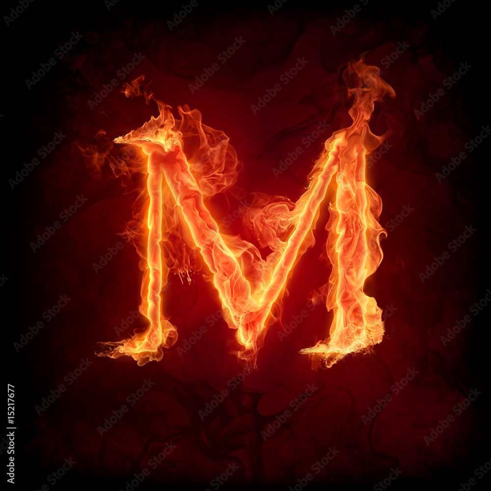 Fire letter M Stock Illustration | Adobe Stock