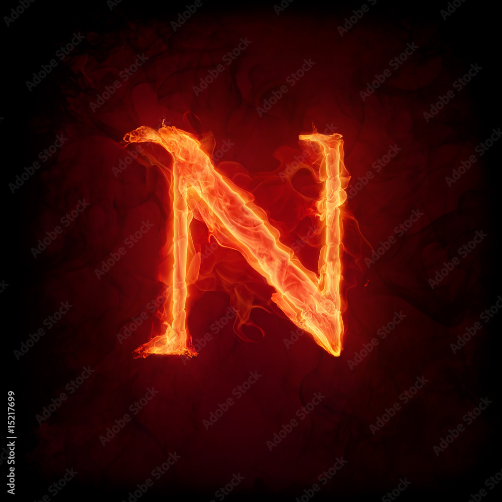 Fire letter N Stock Illustration | Adobe Stock