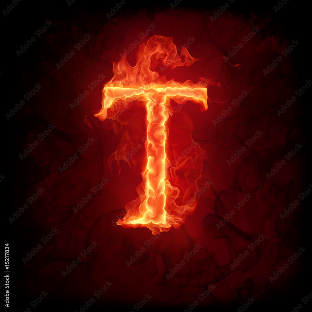 Fire letter T Stock Illustration | Adobe Stock