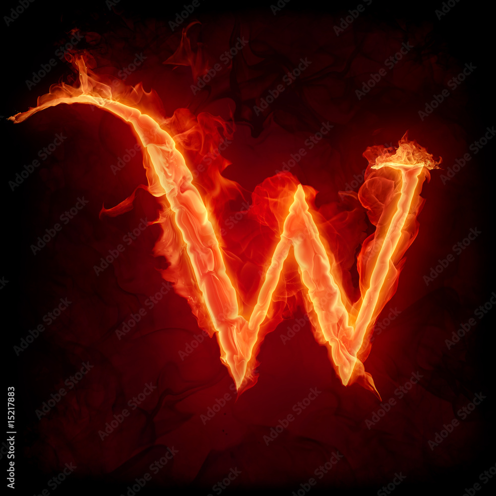 Fire letter W Stock Illustration | Adobe Stock