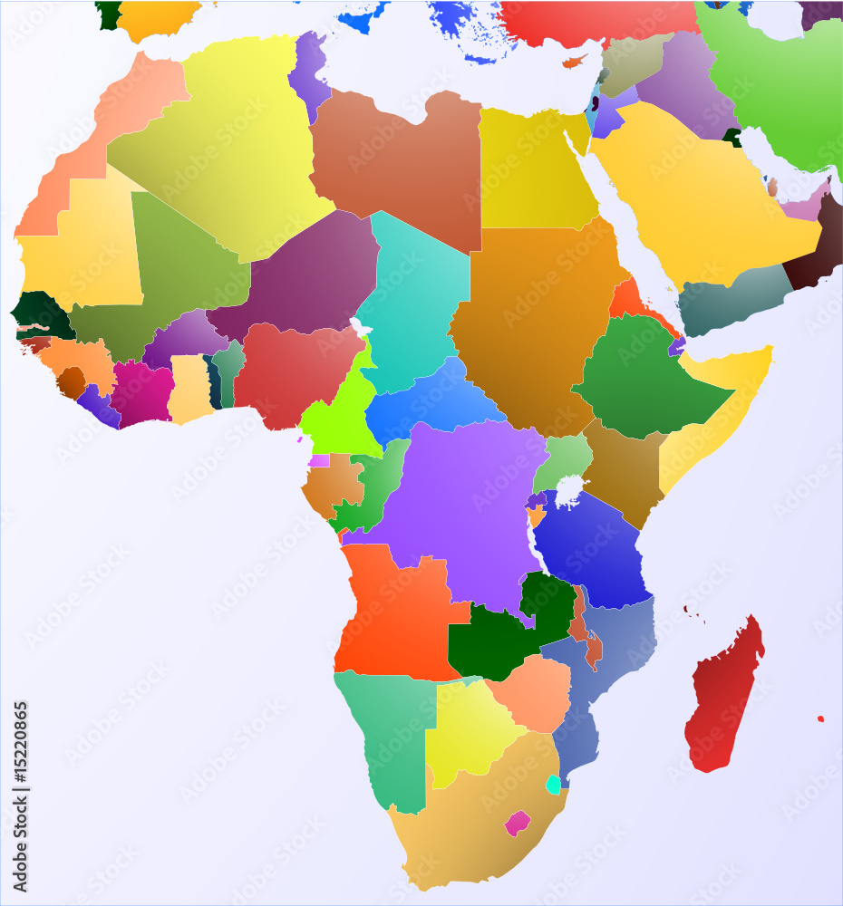 Color Map of Africa Stock Vector | Adobe Stock