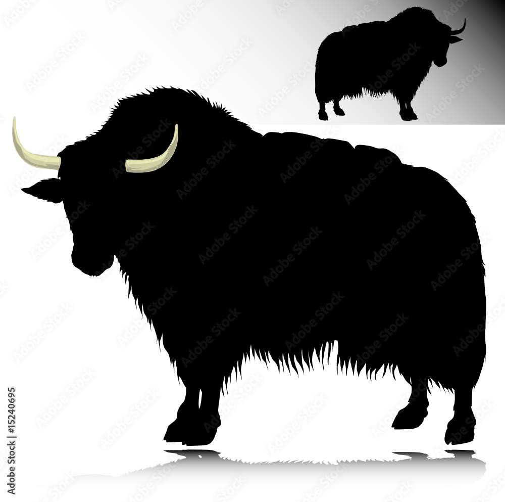 yak vector silhouettes Stock Vector | Adobe Stock