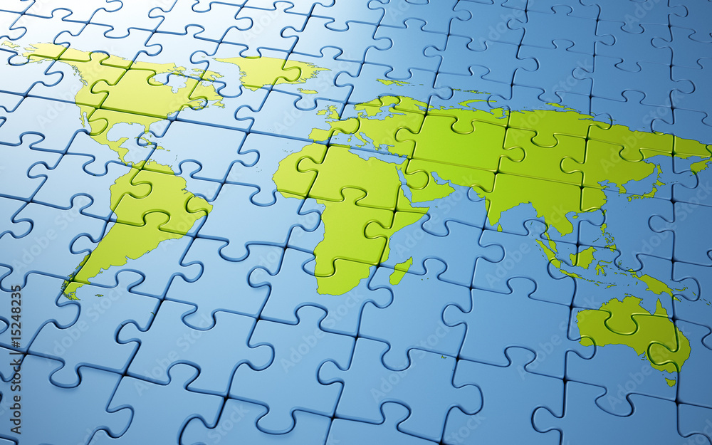 World map puzzle Stock Illustration | Adobe Stock