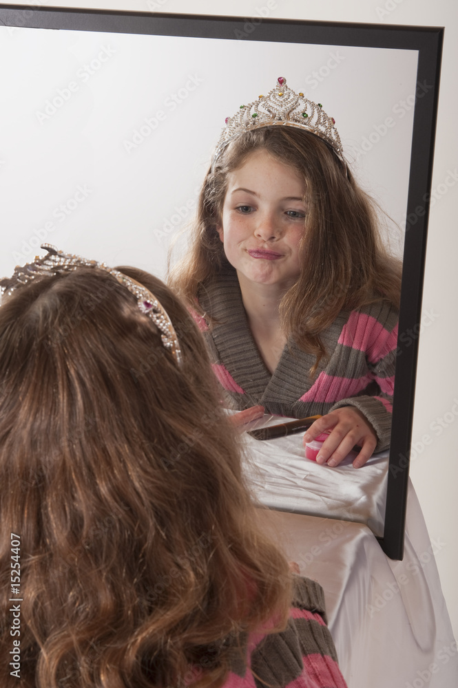 young girl playing princess Stock Photo | Adobe Stock