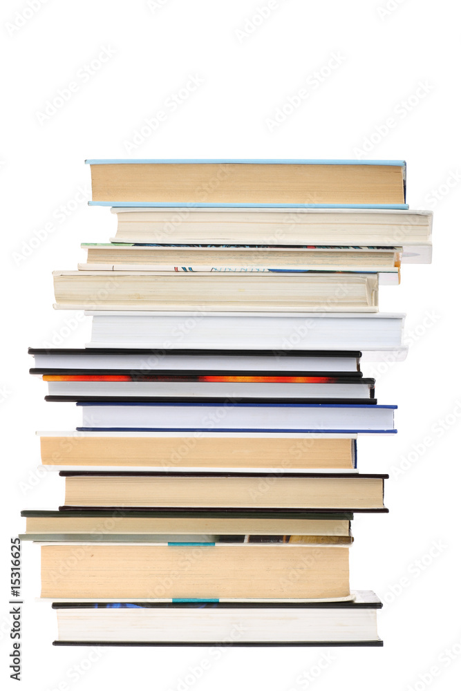 Book stack isolated on white background with copy space Stock Photo ...