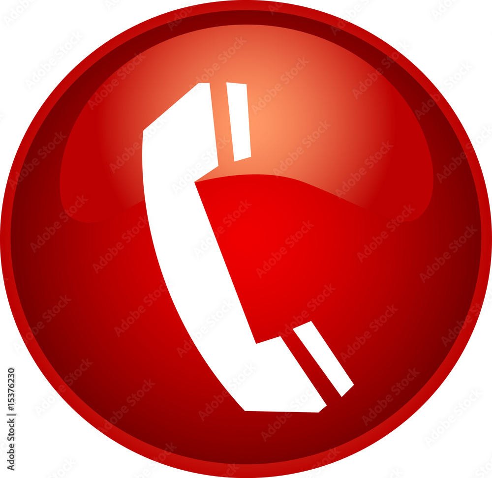 roter button telefon Stock-Vektorgrafik | Adobe Stock