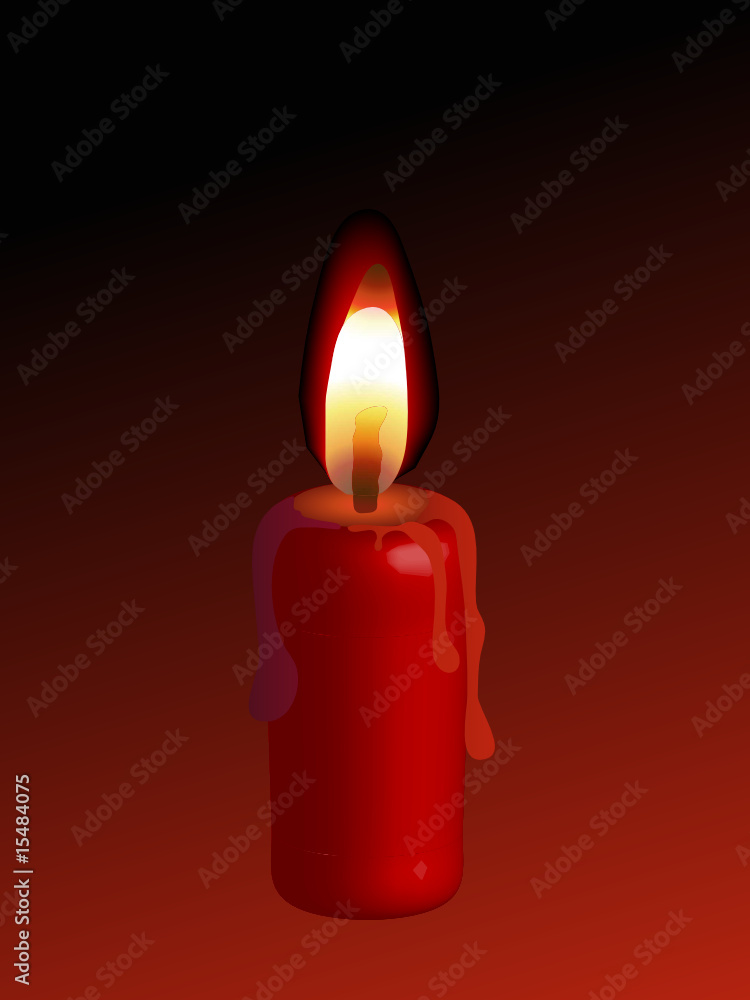 Vector red candle behind the black background Stock Vector | Adobe Stock