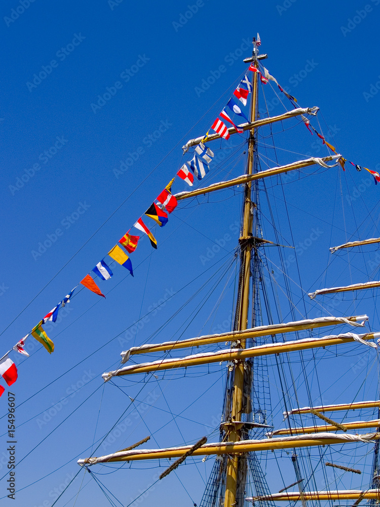 Nautical Flags and Ship Mast Stock Photo | Adobe Stock
