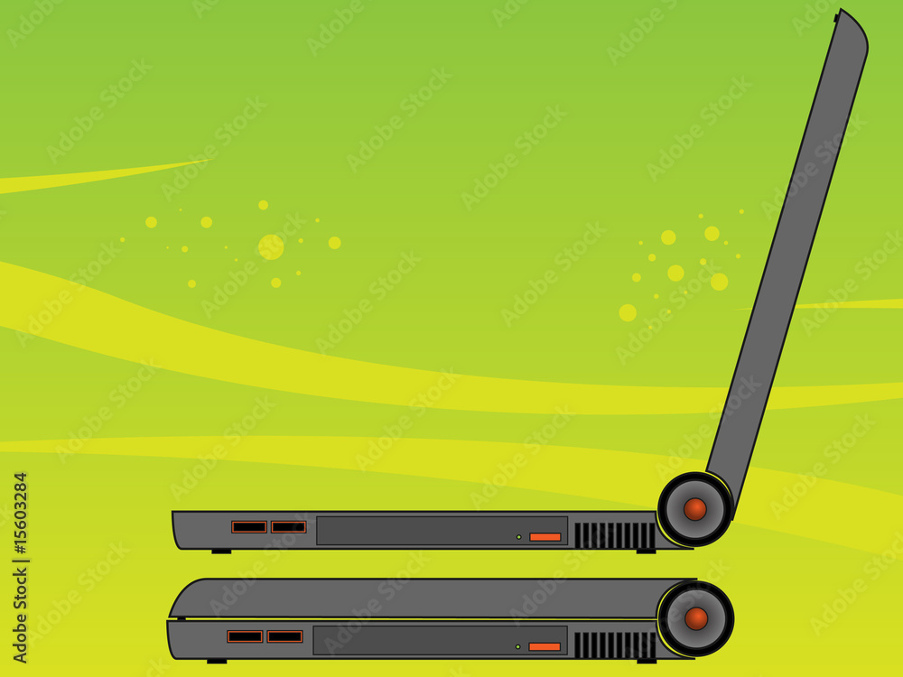 Side viewed closed and open laptop icons Stock-Vektorgrafik | Adobe Stock