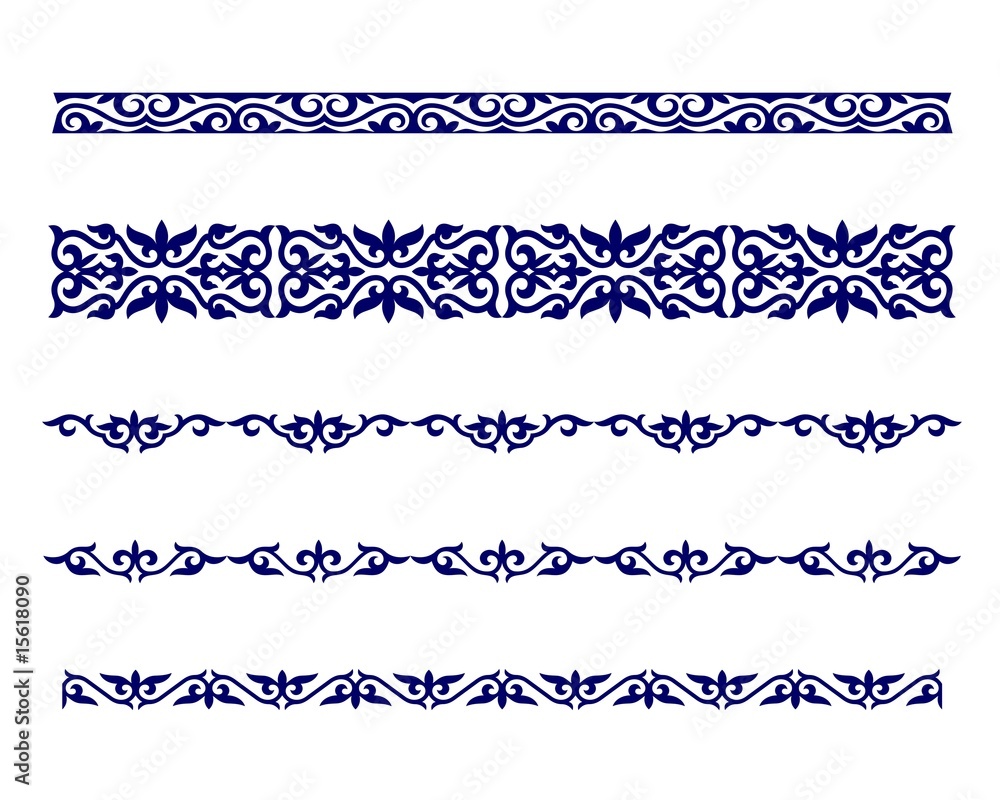 Arabic Pattern, Eastern Style Nomad Borders, Design Elements Stock ...