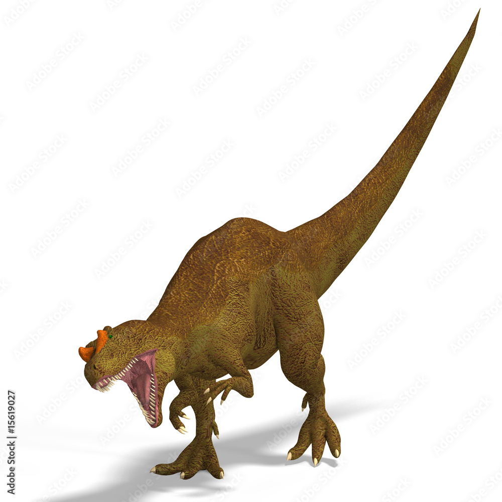 Giant Dinosaur Allosaurus With Clipping Path over White Stock ...