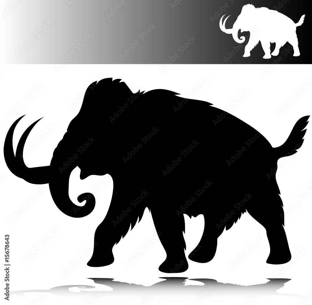 mammoth vector silhouettes Stock Vector | Adobe Stock